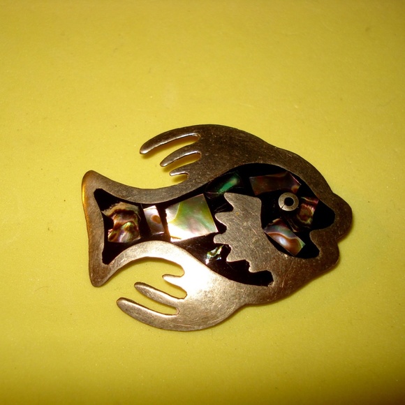 alpaca | Jewelry | Vintage Mexican Alpaca Silver Abalone Inlay Happy ...